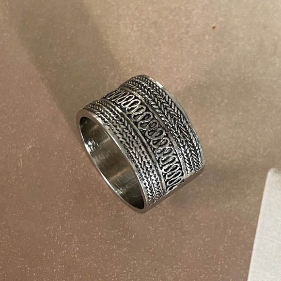 VizionartebyJyoti | Jewelry | 925 Sterling Silver Textured Band Ring ...